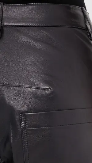 NILI LOTAN Shon Leather Barrel Pants
