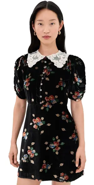 Sea Leda Velvet Mini Dress - Black