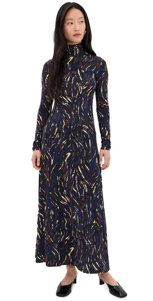 Proenza Schouler White Label Mabel Dress In Jersey - Navy/black Multi