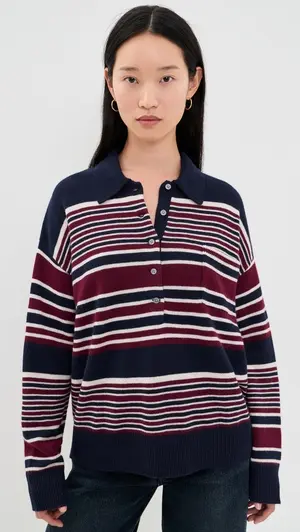 Good American The Oversized Rugby Sweater