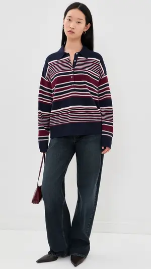 Good American The Oversized Rugby Sweater