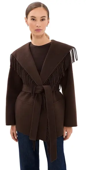 Simkhai Rowen Fringe Jacket - Chocolate