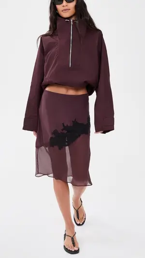 SIR. Noria Silk Midi Skirt
