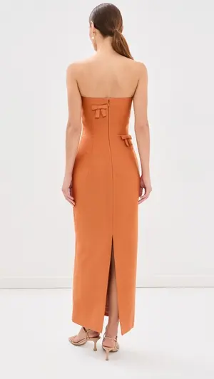 LEO LIN Rayna Bow Bustier Maxi Dress