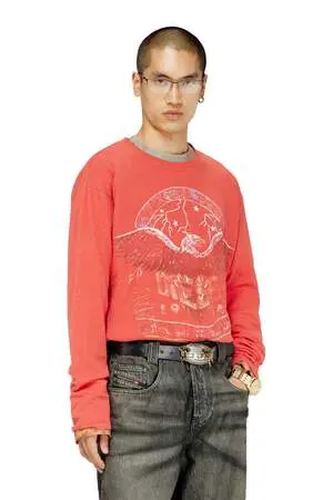 DIESEL® Long-sleeve T-shirt With Concert Graphics - Red