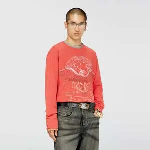 DIESEL® Long-sleeve T-shirt With Concert Graphics - Red
