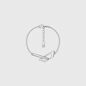 DIESEL® Stainless Steel Link Chain Bracelet With Logo Clasp - Silver
