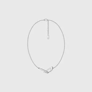 DIESEL® Stainless Steel Band Necklace With Logo Detail