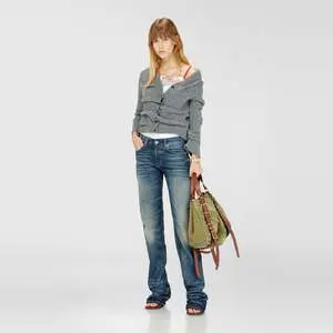 DIESEL® Wrinkled Boiled Knit Cropped Cardigan - Grey