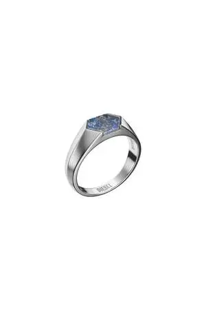 DIESEL® Lapis Signet Ring - Silver