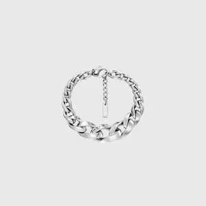 DIESEL® Stainless Steel Chain Bracelet With Oval D Logo - Silver