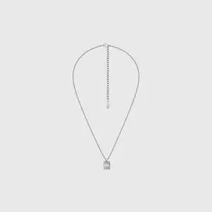 DIESEL® Stainless Steel Pendant Necklace With Lobster Clasp Closure - Silver