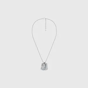 DIESEL® Stainless Steel Dog Tag Necklace - Silver