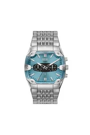 DIESEL® Spiked Cushion Stainless Steel Chronograph Watch - Silver