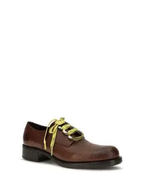 Prada Antique Leather Lace-up Loafers