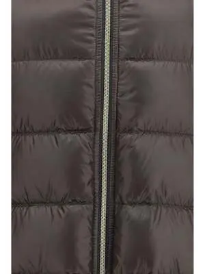 Herno Midi Down Jacket With High Collar - Gray