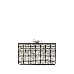 SELF-PORTRAIT Embellished Crystal Bow Box Clutch