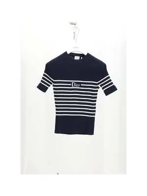 Dior Top Knitwear Marinier Con Logo - Blue
