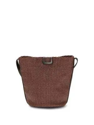 Brunello Cucinelli Small Sartorial Bucket Bag In Raffia - Multicolor