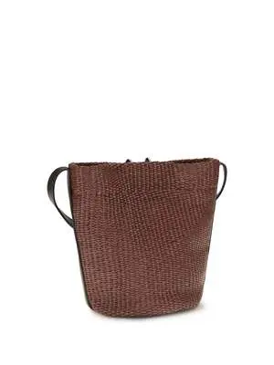 Brunello Cucinelli Small Sartorial Bucket Bag In Raffia - Multicolor