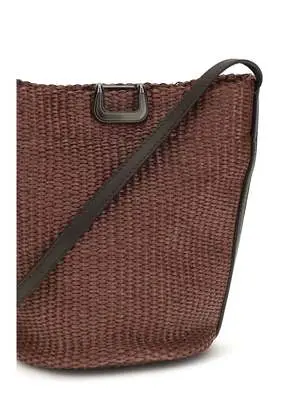 Brunello Cucinelli Small Sartorial Bucket Bag In Raffia - Multicolor
