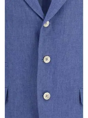 Brunello Cucinelli Deconstructed Single-breasted Jacket In Mélange Linen