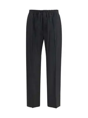 Valentino Garavani Vlogo Embroidered Cotton Gabardine Pants - Black