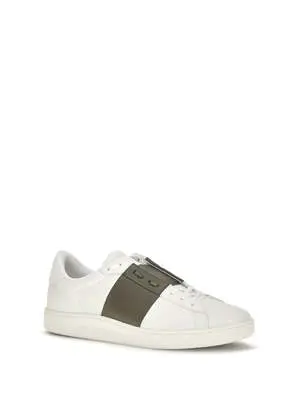 Valentino Garavani Open Sneakers With Contrasting Side Bands And Studded Heel - White