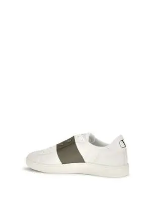 Valentino Garavani Open Sneakers With Contrasting Side Bands And Studded Heel - White