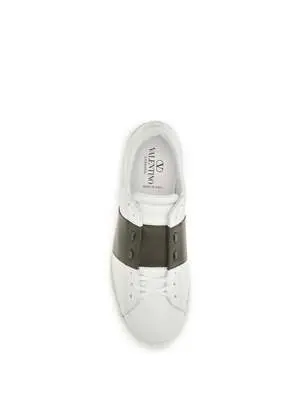 Valentino Garavani Open Sneakers With Contrasting Side Bands And Studded Heel - White