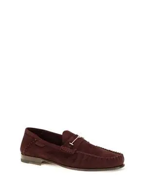 TOM FORD Suede Leather T-strap Loafers - Multicolor