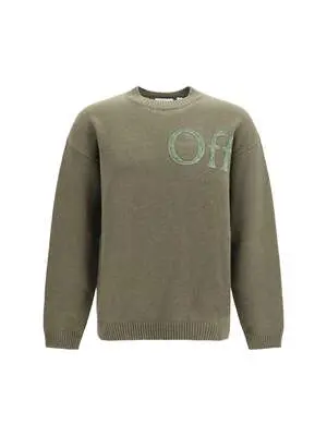 Off-White Bookish Shared Logo" Knit Crewneck - Green