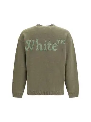 Off-White Bookish Shared Logo" Knit Crewneck - Green