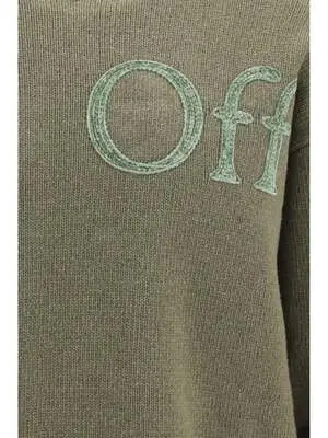 Off-White Bookish Shared Logo" Knit Crewneck - Green