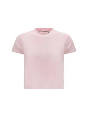 Alexander Wang Short-sleeve T-shirt With Central Logo Print - Pink
