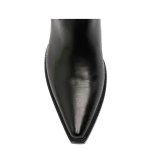ANN DEMEULEMEESTER Leather Pointed Toe Block Heel Boots