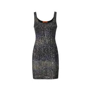 Missoni Sequin Embellished Zig-zag Pattern Sleeveless Scoop Neck Dress - Black