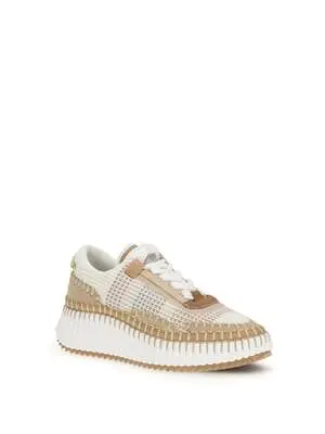 Chloé Nama Lace-up Sneakers - Cream