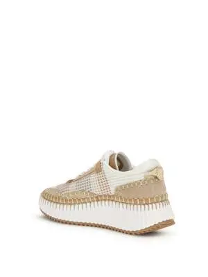 Chloé Nama Lace-up Sneakers - Cream