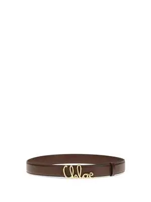 Chloé Iconic Leather Belt With Engraved Logo Buckle