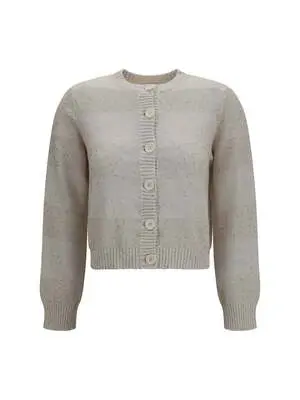 Brunello Cucinelli Long-sleeve Crewneck Cotton Sweater With Sequin Accents - Cream