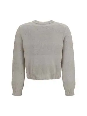 Brunello Cucinelli Long-sleeve Crewneck Cotton Sweater With Sequin Accents - Cream