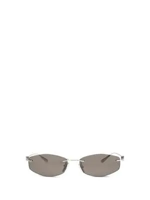 Balenciaga Geometric Oval Rimless Sunglasses - Silver