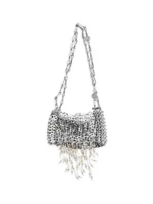 Rabanne Nano 1969 Pearl Fringe Shoulder Bag - Silver