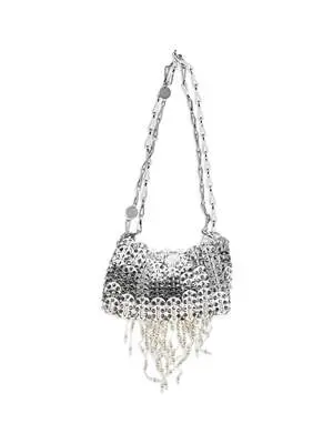 Rabanne Nano 1969 Pearl Fringe Shoulder Bag - Silver