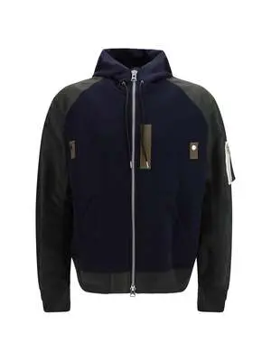 Sacai Cotton Blend And Twill Hoodie