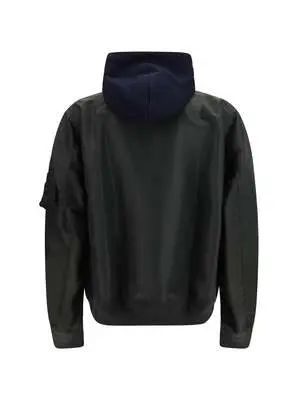 Sacai Cotton Blend And Twill Hoodie