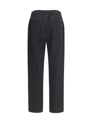 Dolce & Gabbana Wool Gabardine Jogger Pants - Black