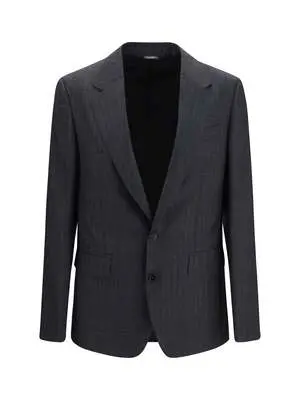 Dolce & Gabbana Virgin Wool Single-breasted Blazer - Gray