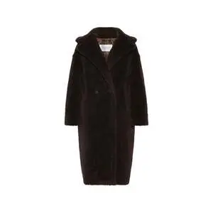Max Mara Double-breasted Textured Long Coat - Brown
